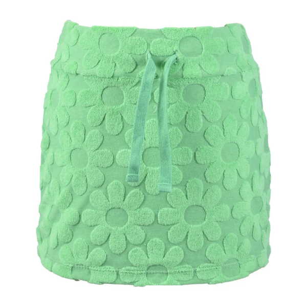 green terry daisy skirt - elfin los angeles